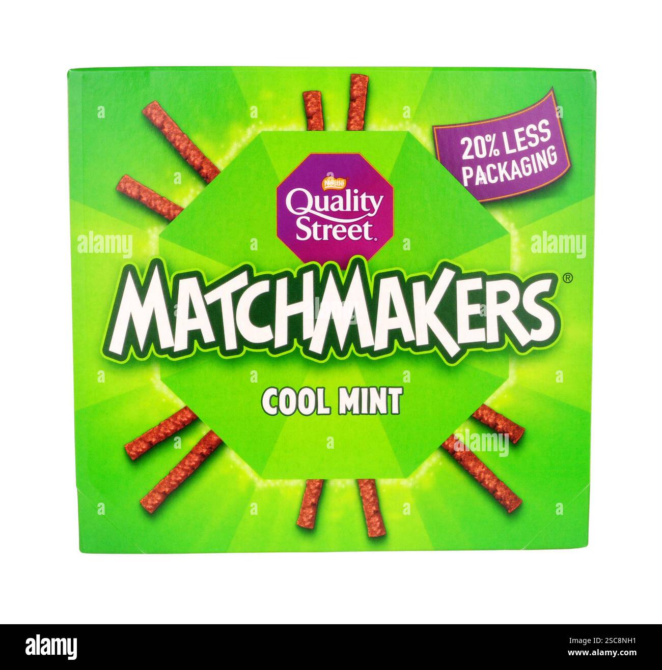 Matchmakers cool mint flavoured milk chocolate sticks in a 120g box ...