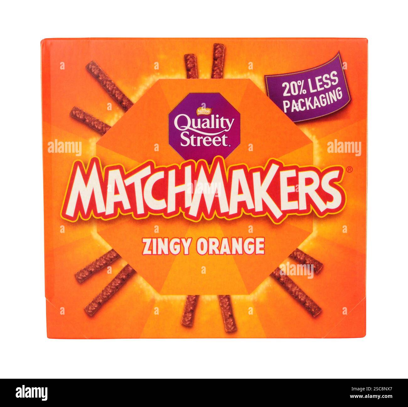 Matchmakers zingy orange flavoured milk chocolate sticks in a 120g box ...