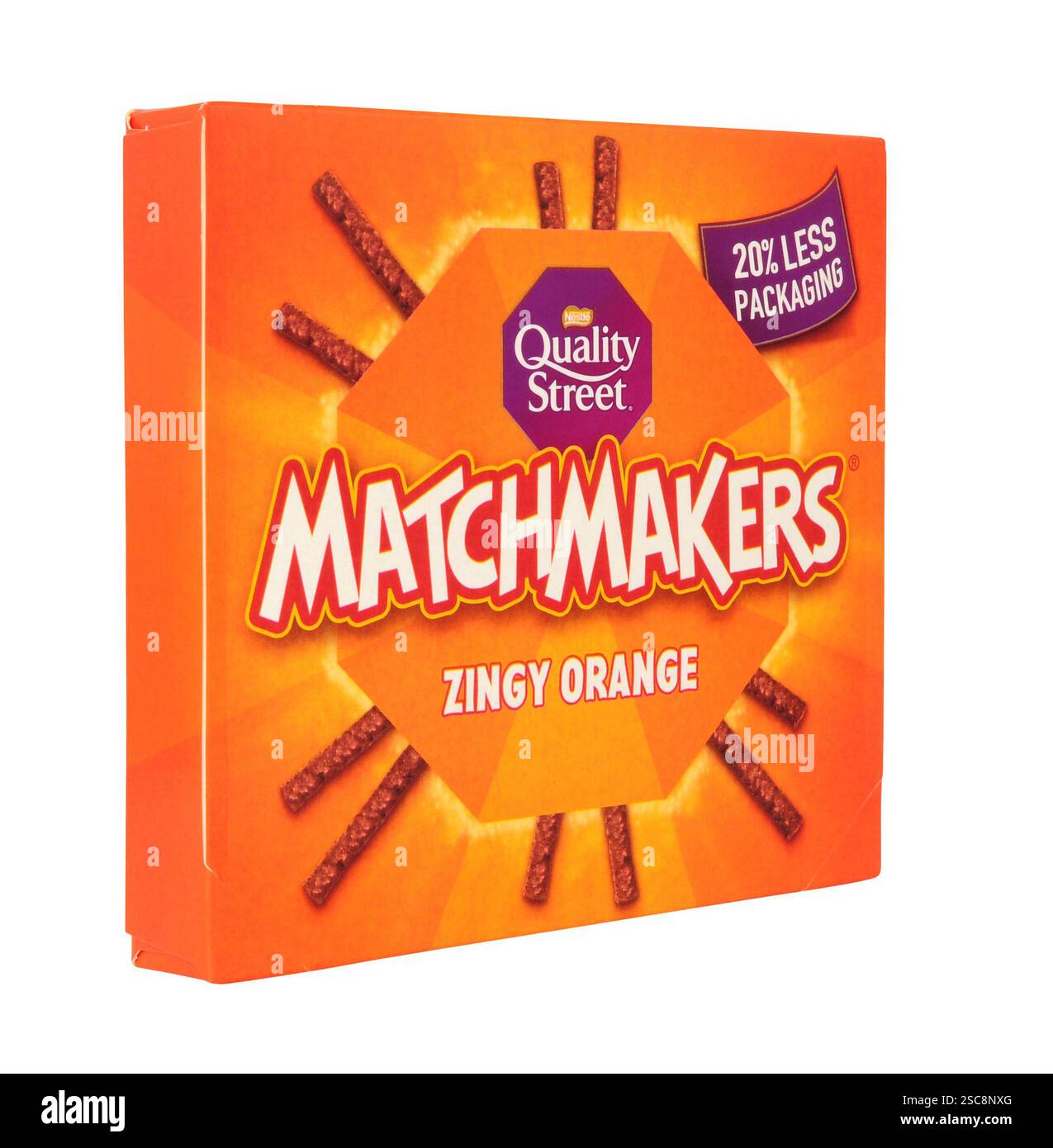 Matchmakers zingy orange flavoured milk chocolate sticks in a 120g box ...