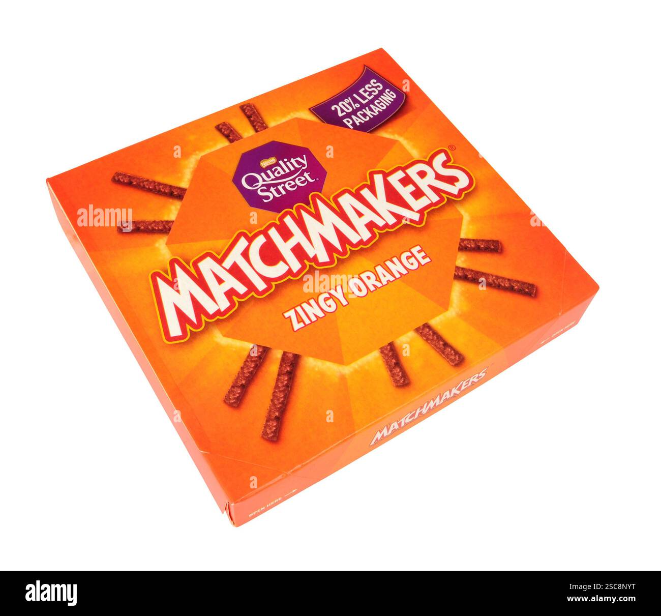 Matchmakers zingy orange flavoured milk chocolate sticks in a 120g box ...