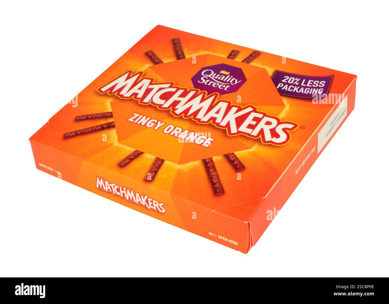 Matchmakers zingy orange flavoured milk chocolate sticks in a 120g box ...