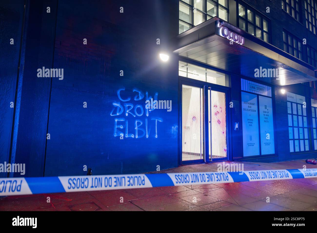 Manchester, UK. 06 FEB, 2025. Palestine action target CDW offices in ...