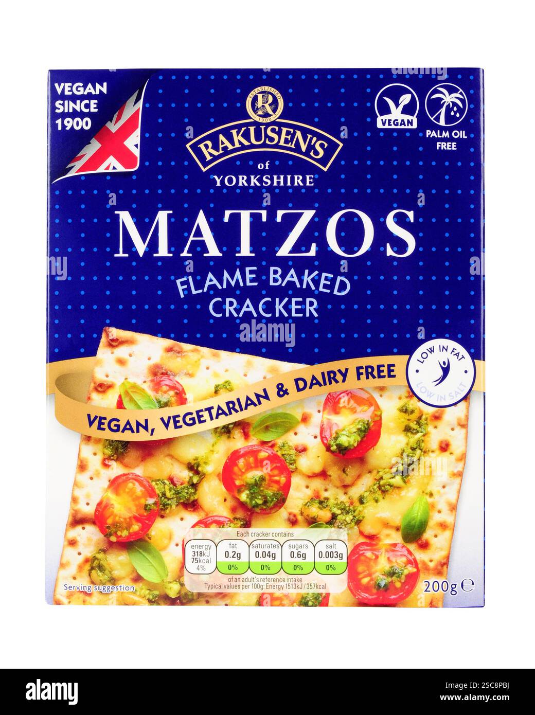 Rakusen's matzos flame grilled savoury crackers in a 200g box Stock ...