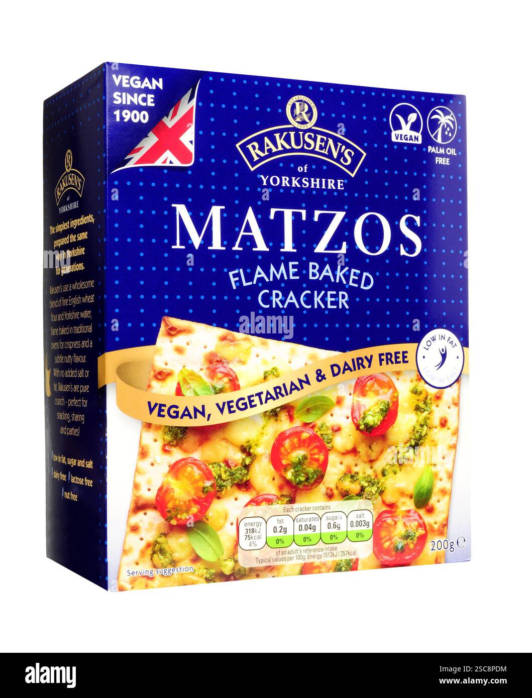 Rakusen's matzos flame grilled savoury crackers in a 200g box Stock ...
