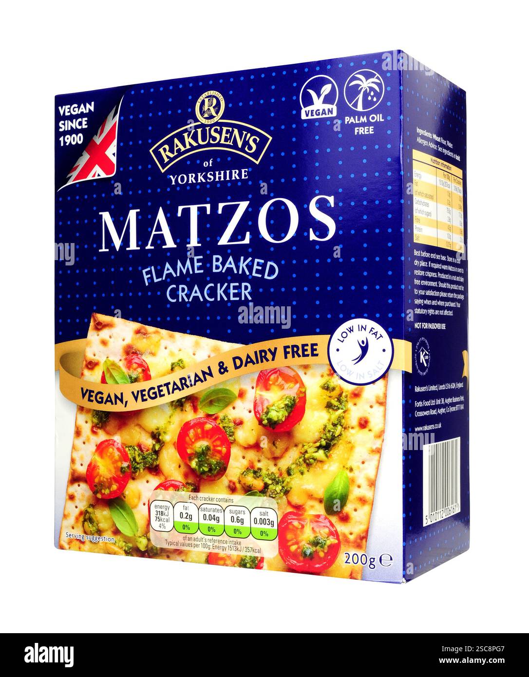 Rakusen's matzos flame grilled savoury crackers in a 200g box Stock ...
