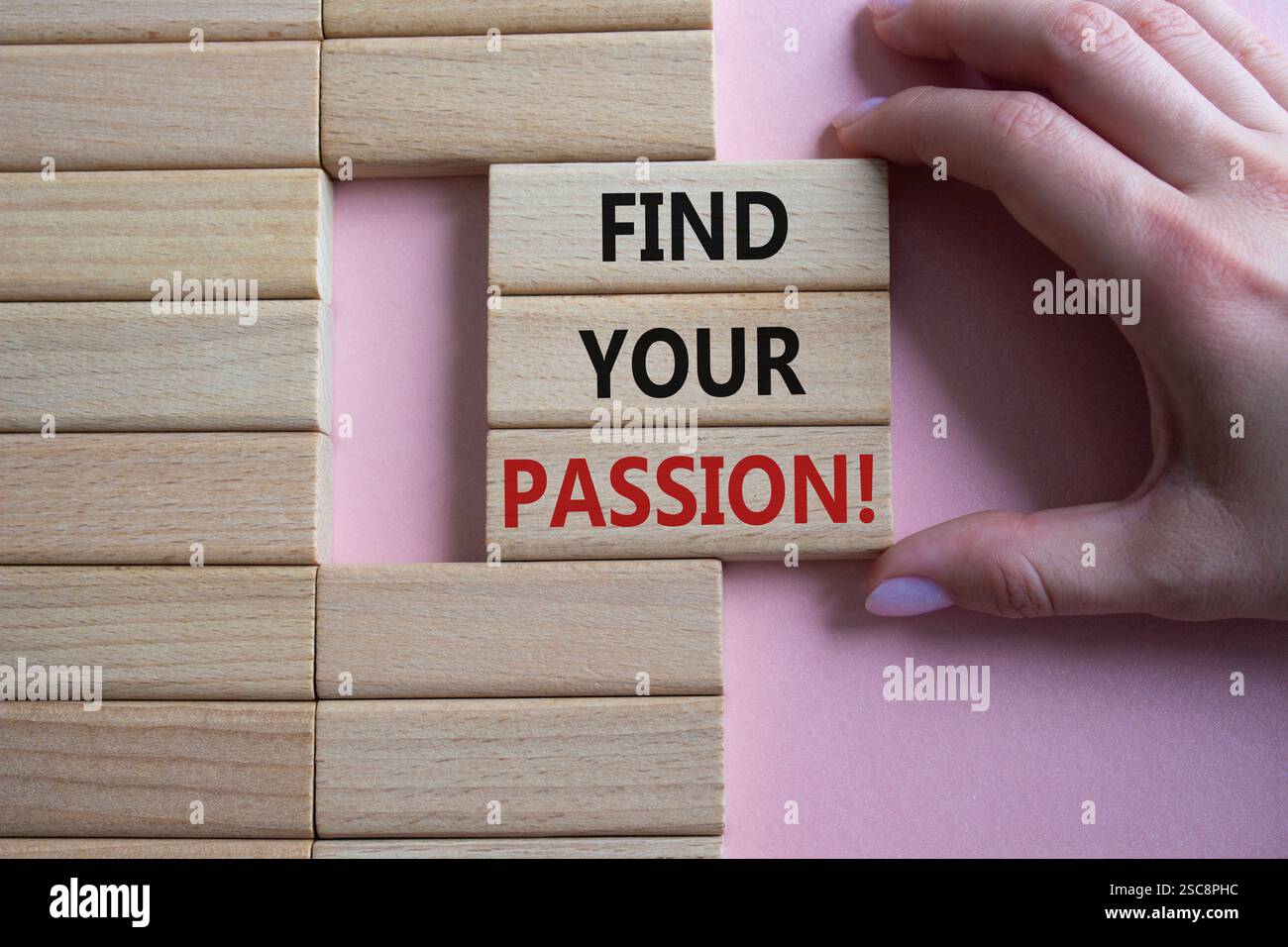 Find your passion symbol. Concept words Find your passion on wooden ...
