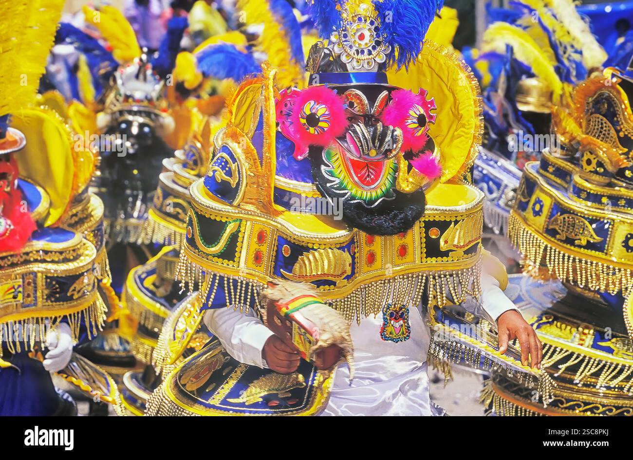 Men wearing carnival costumes at Oruro Carnival, Oruro, Bolivia, South ...