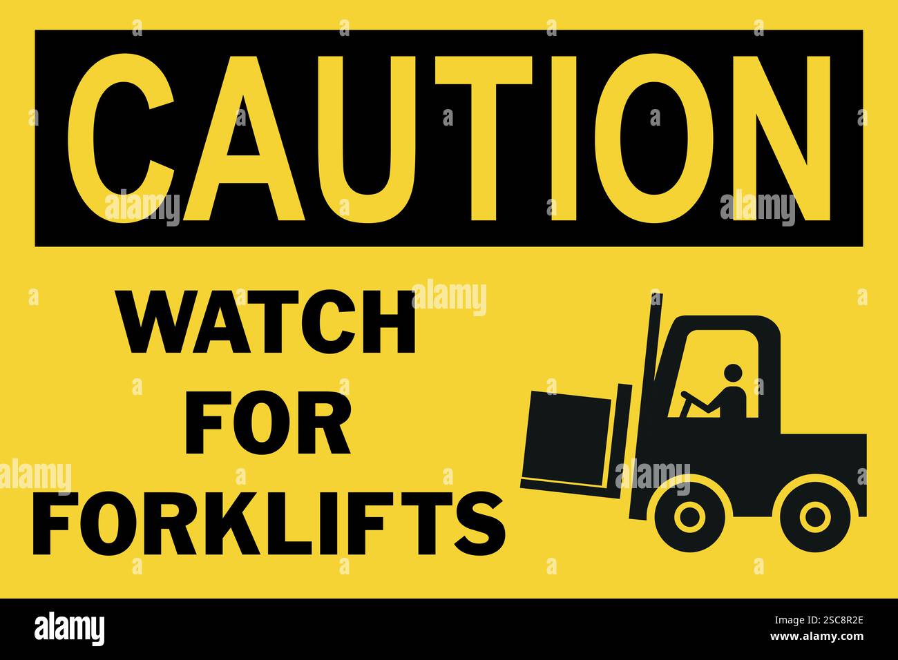 Watch for forklifts caution sign. Safety signs and symbols Stock Vector ...