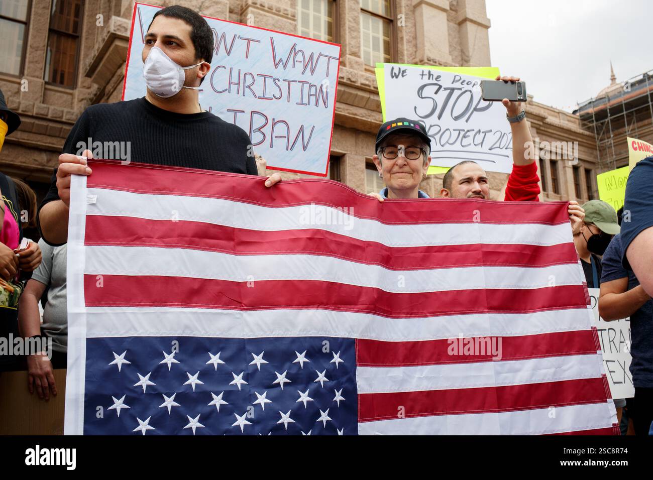 February 5, 2025, Austin, Texas, USA: Participants in the anti-Trump ...