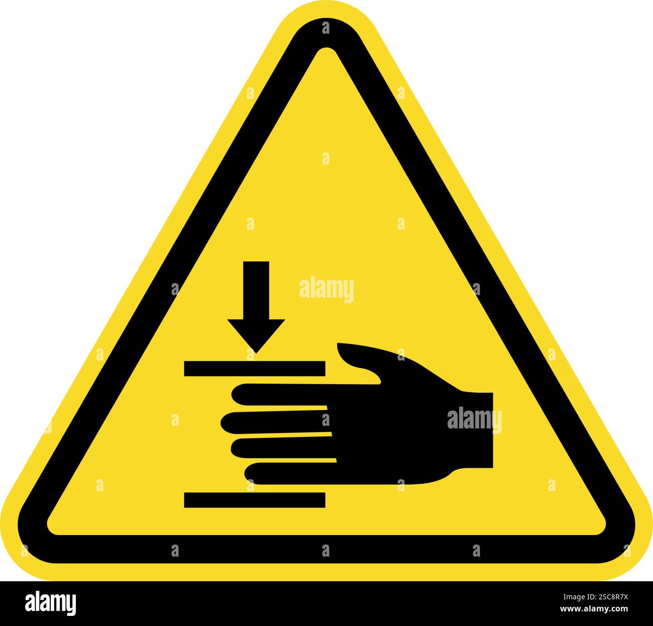 Hand crush from above warning sign. Electrical Safety Signs and Symbols ...