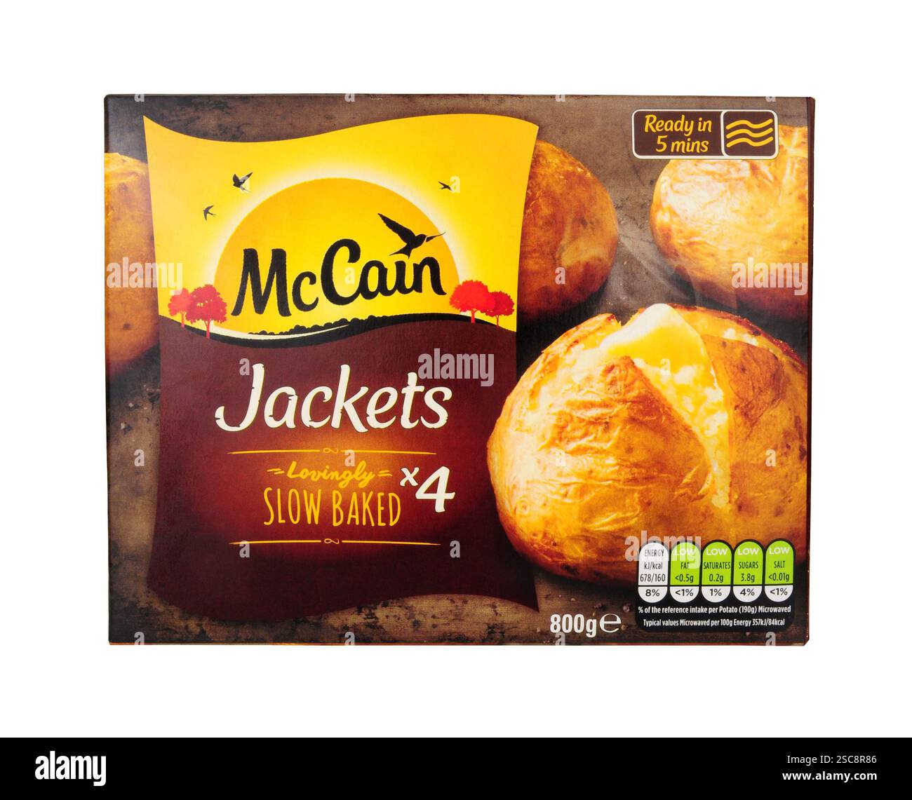 McCain frozen slow baked jacket potatoes in a four potato 800g pack ...
