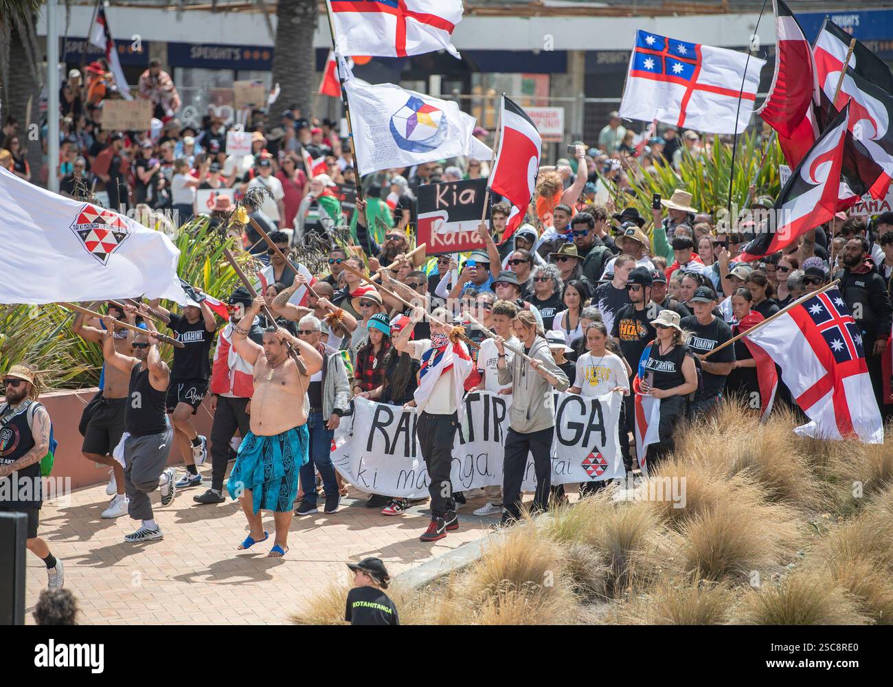 February 6, 2025, Christchurch, New Zealand: Hundreds of people march ...