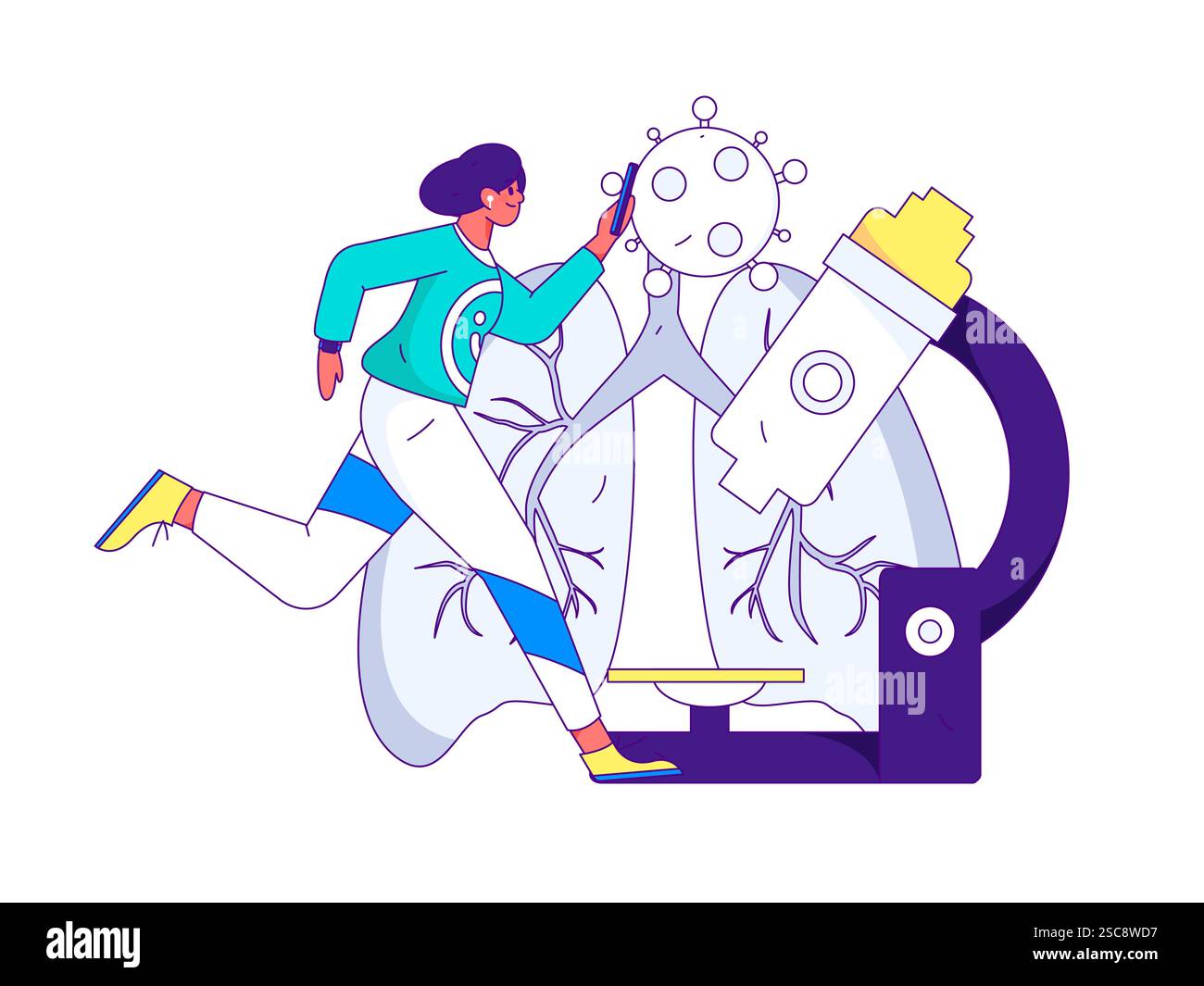 Medical characters fighting the epidemic flat vector concept operation ...