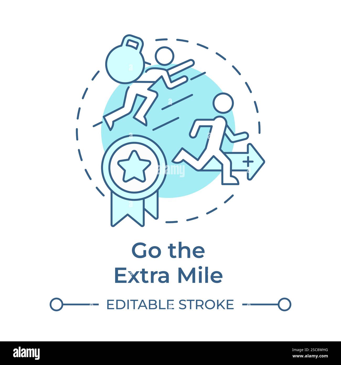 Go extra mile soft blue concept icon Stock Vector Image & Art - Alamy