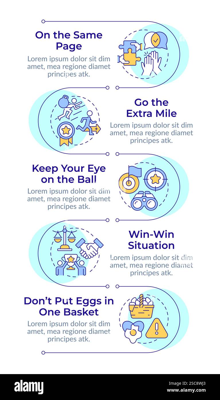 Employees teamwork organization infographic vertical sequence Stock ...