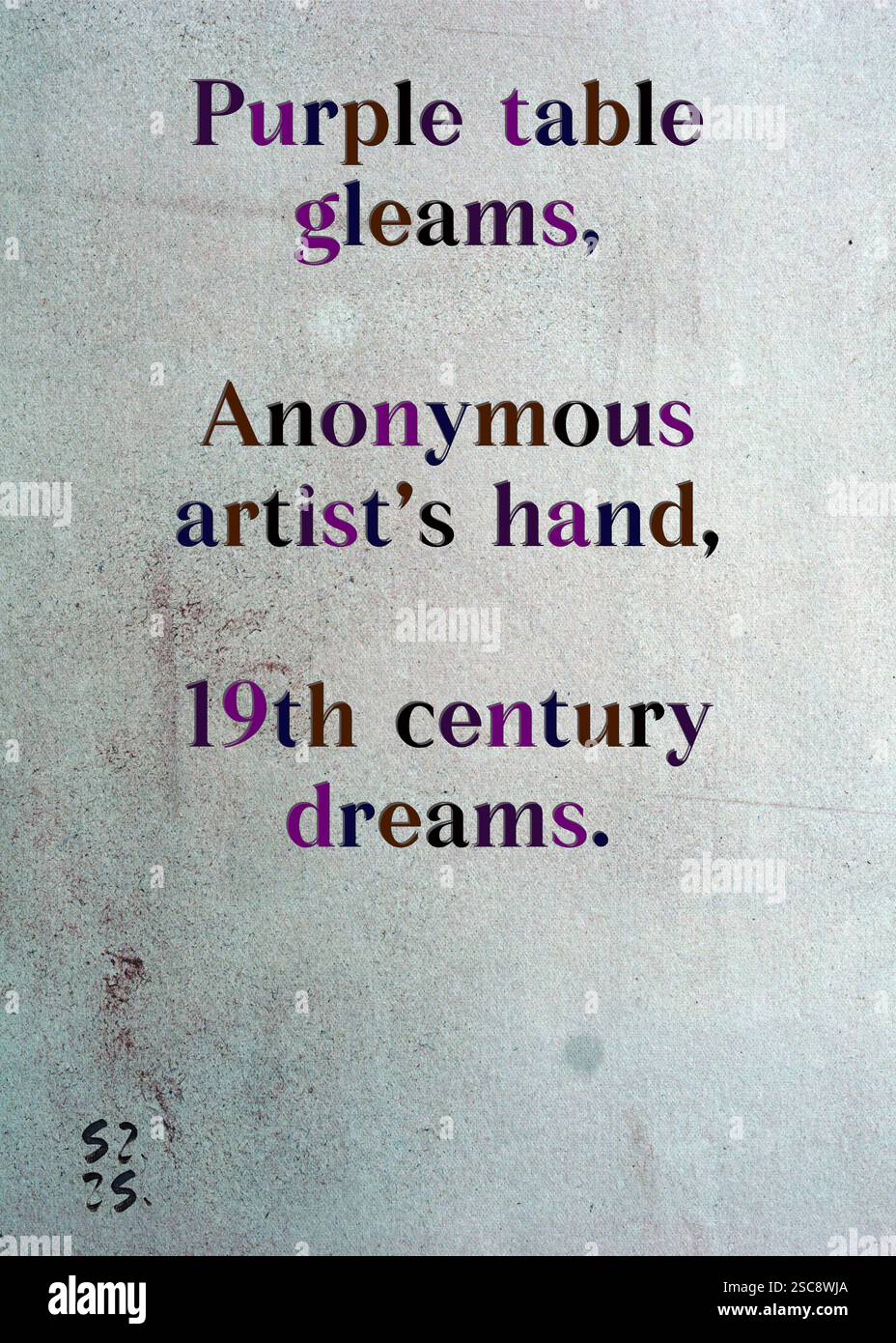 Purple table gleams, Anonymous artist's hand, 19th century dreams ...