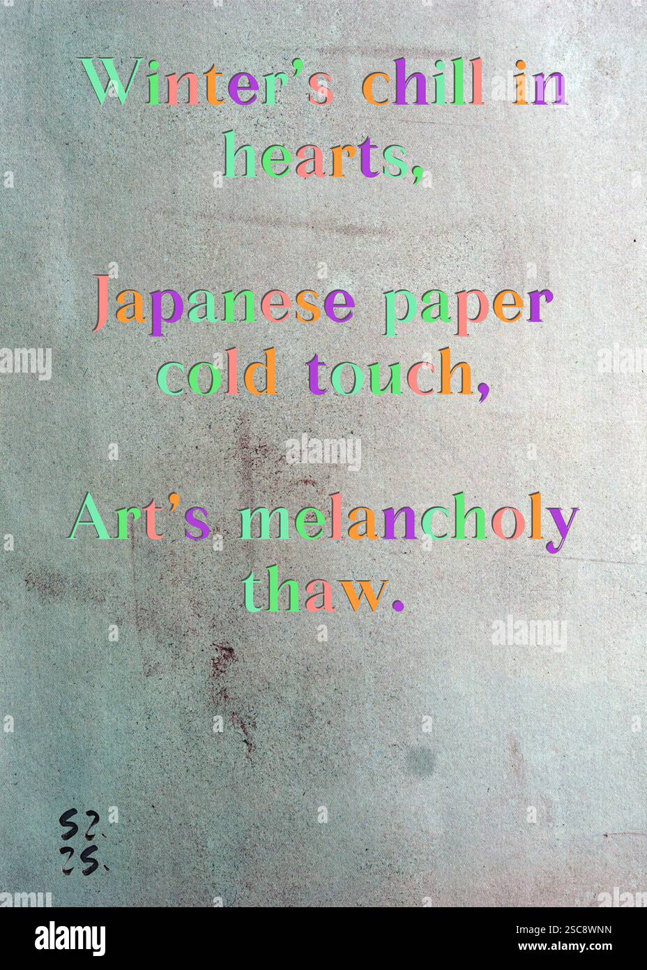 Winter's chill in hearts, Japanese paper cold touch, Art's melancholy ...