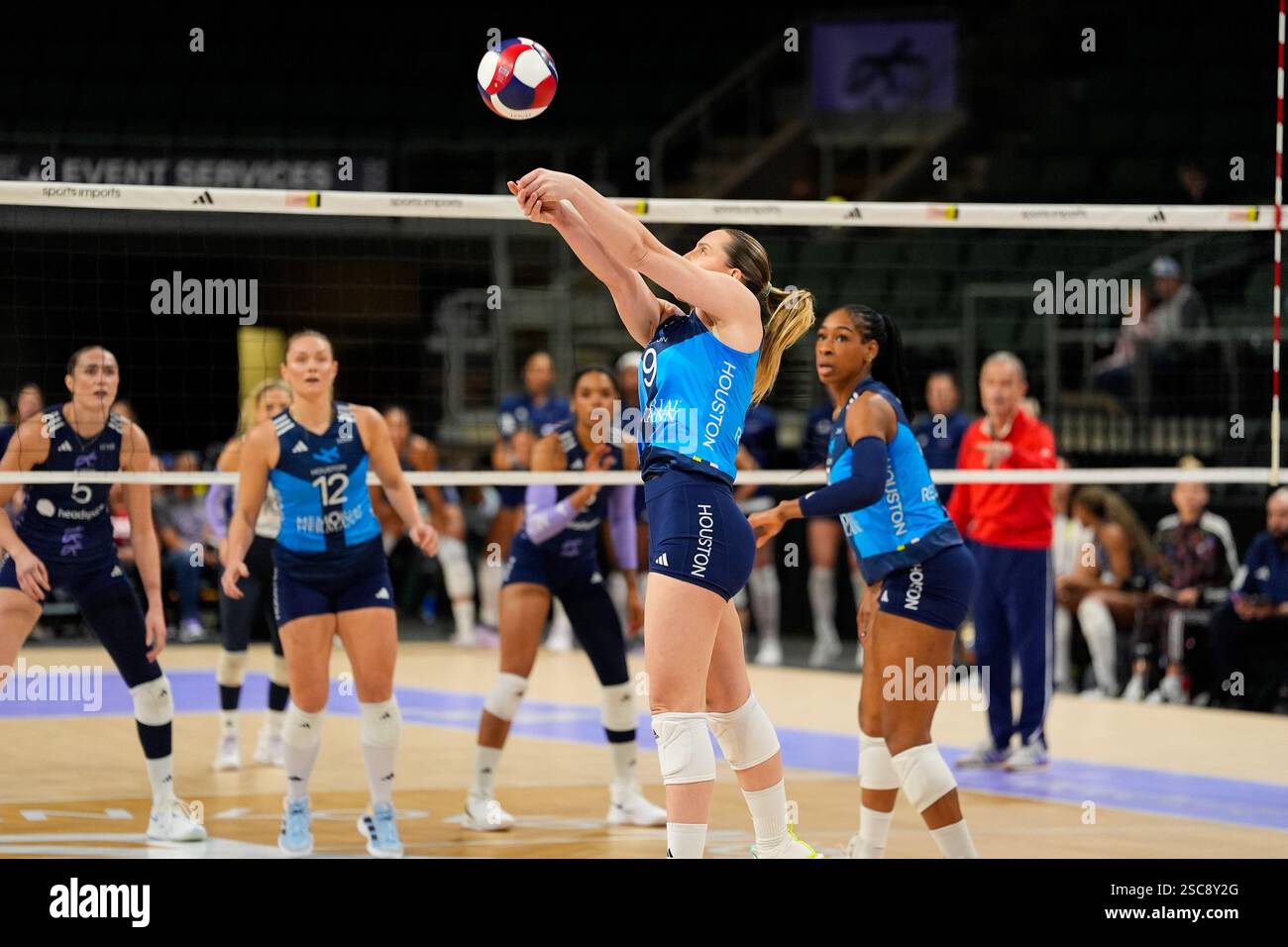 Houston outside hitter MADI RISHEL (9) digs the ball Stock Photo - Alamy