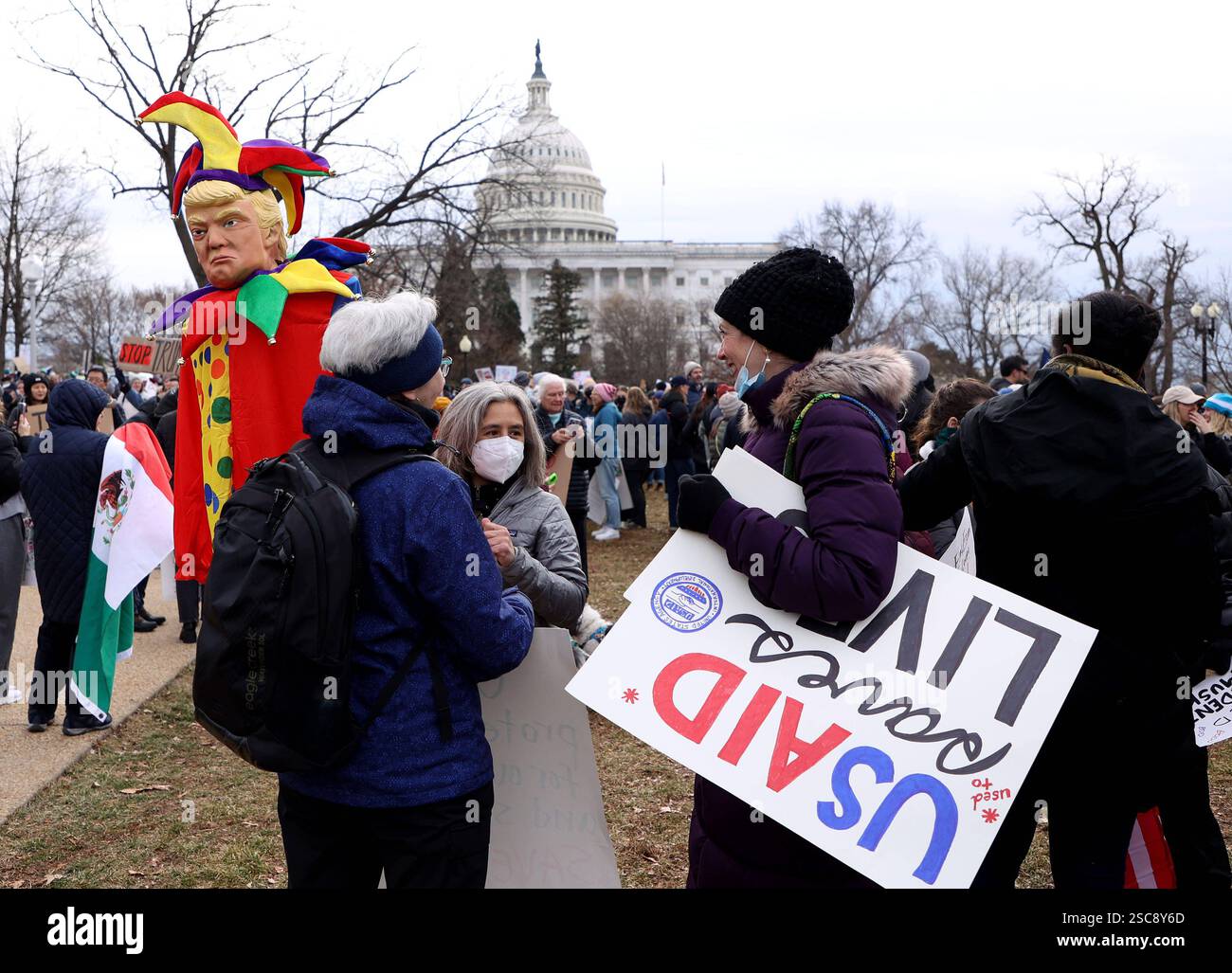 People protest outside of the U.S. Capitol in Washington, District of ...