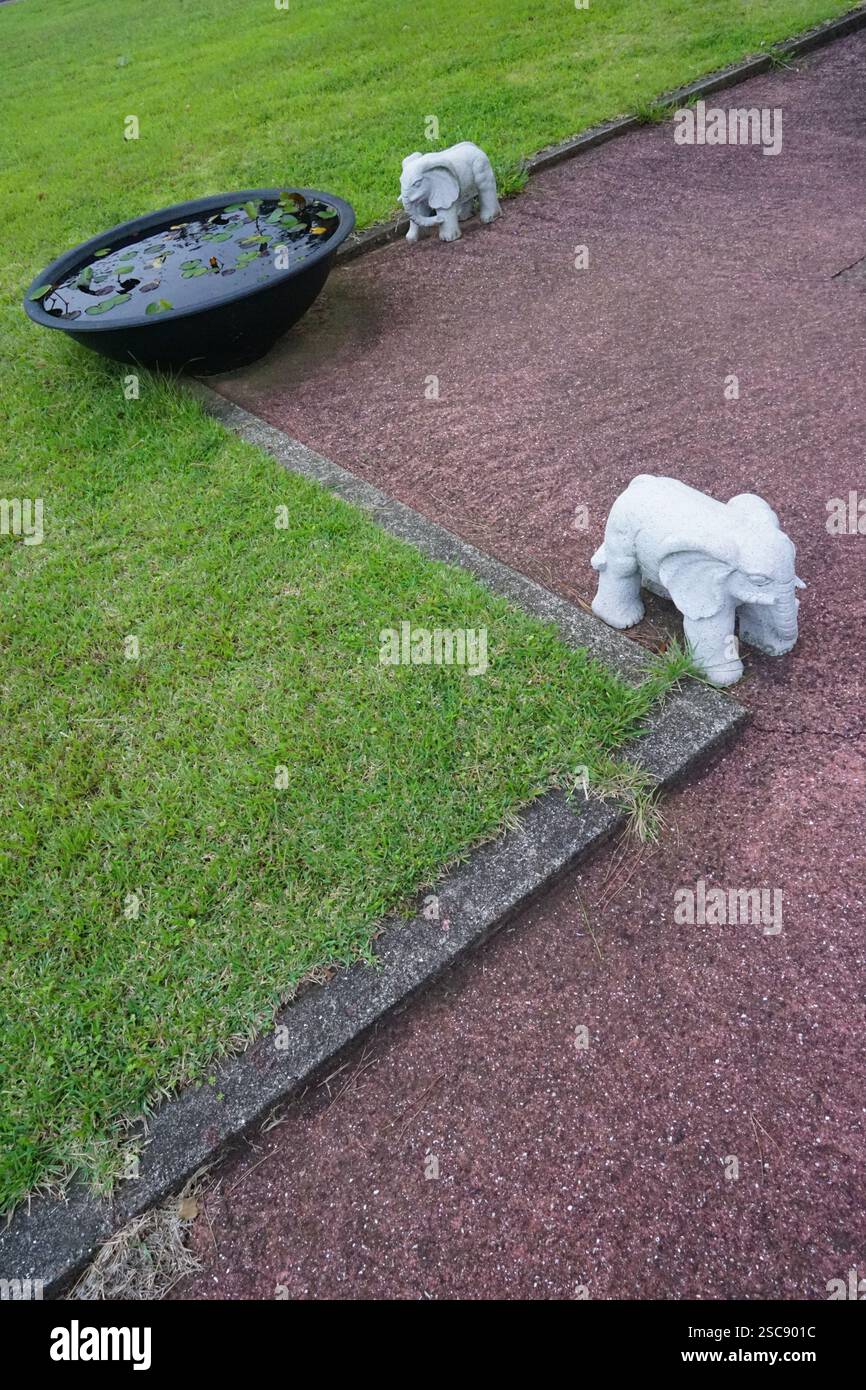 White Elephant-Shaped Stone Statue in Jeju Island, Korea, Asia Stock ...