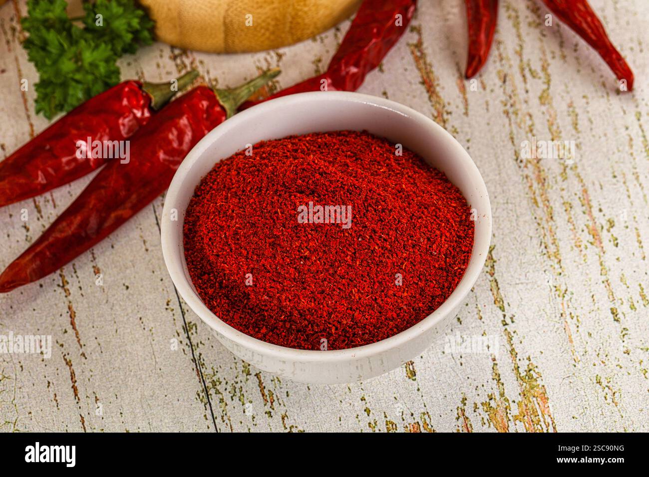 Spicy dry hot Chili powder for cooking Stock Photo - Alamy