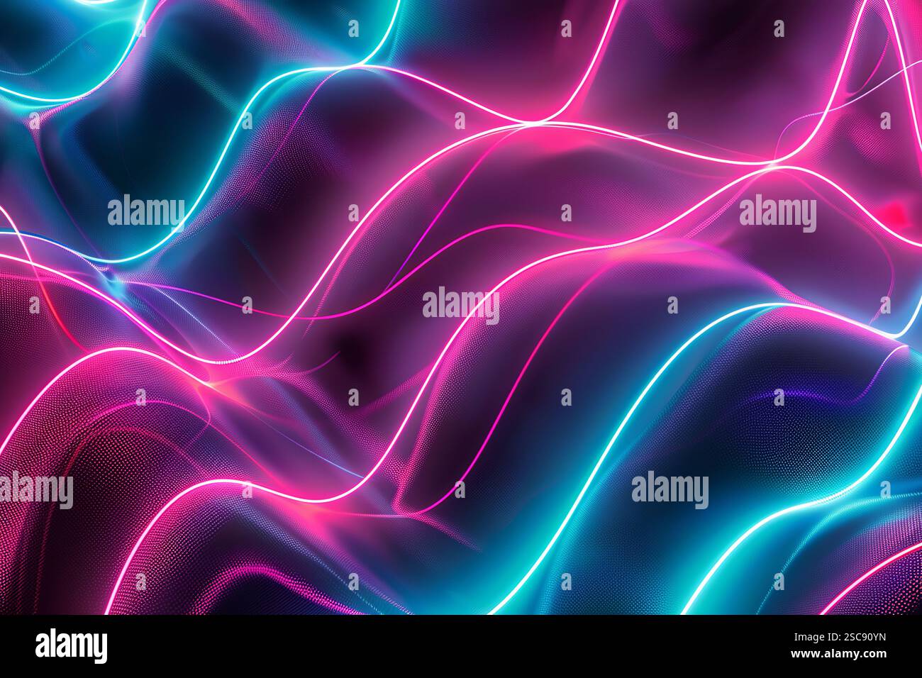 Abstract gradient hologram dynamic wave of particles. High-speed light ...