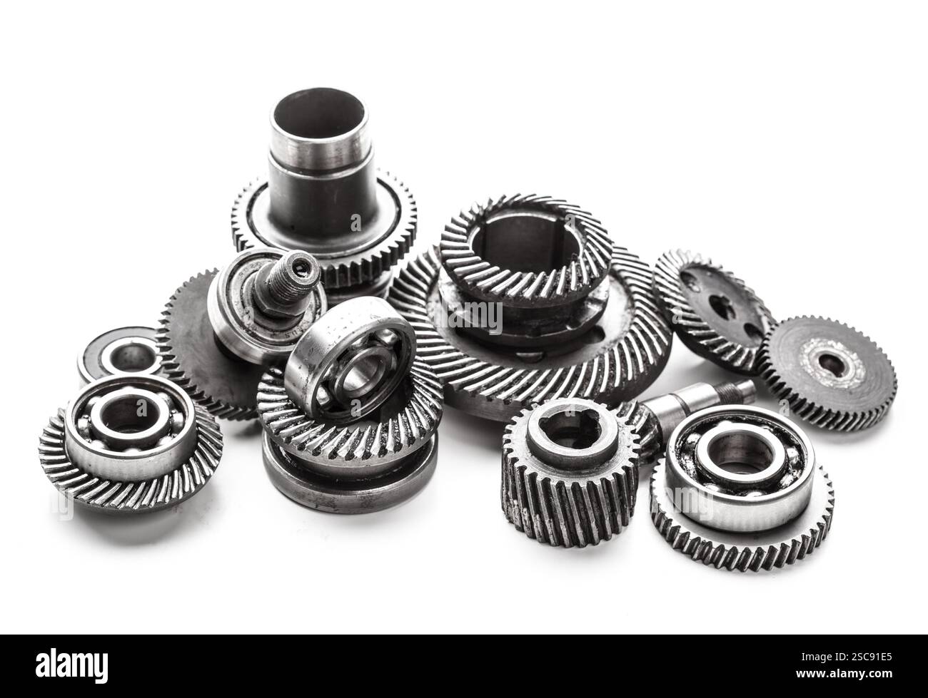 Gear metal wheels, isolated on white background Stock Photo - Alamy