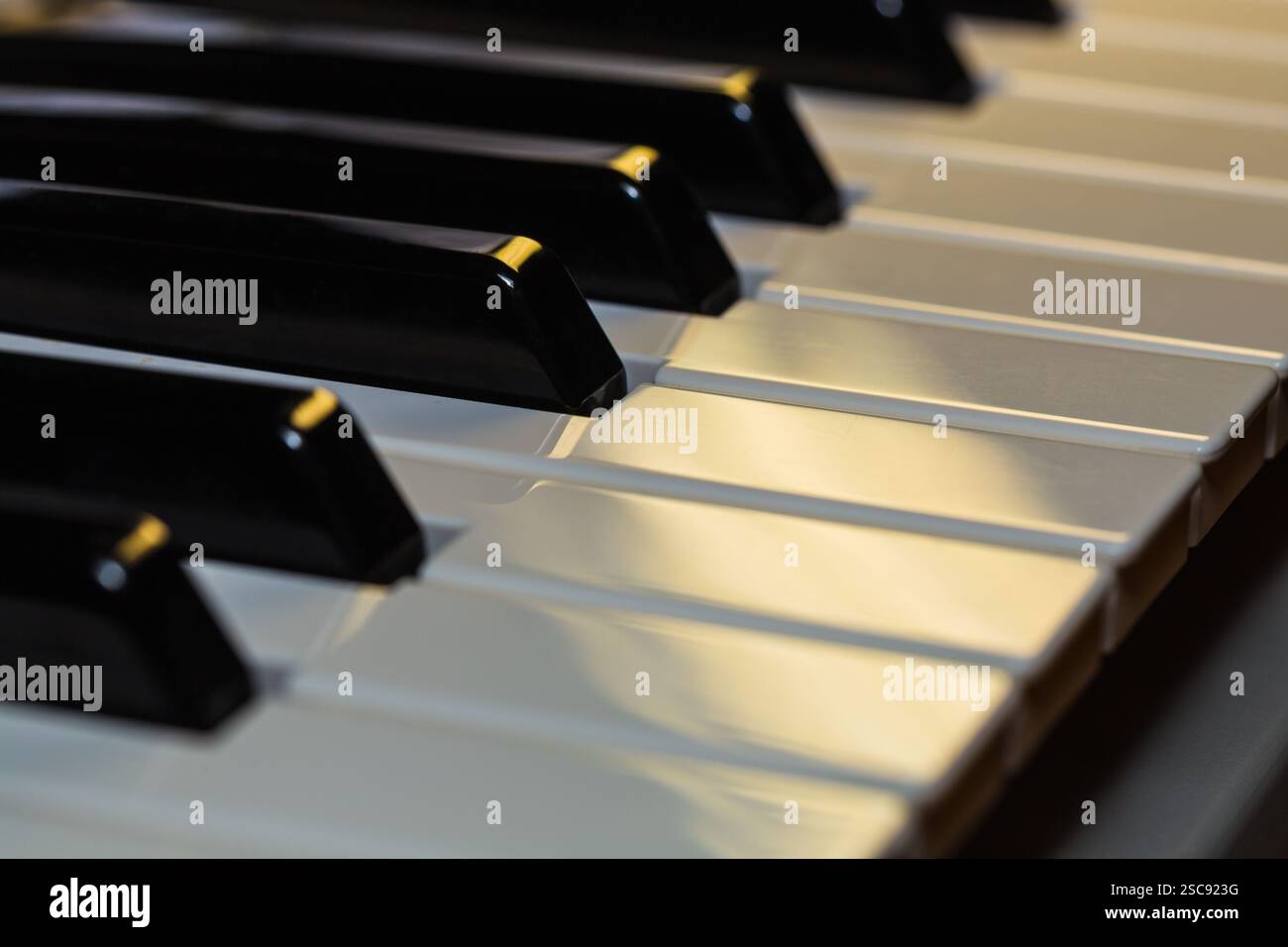 Piano keys side view with shallow depth of field Stock Photo - Alamy