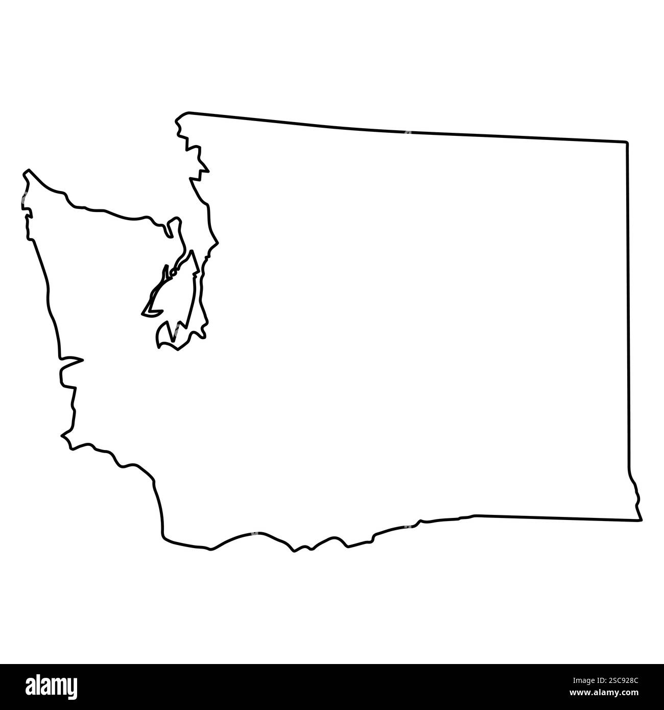 Outline Map of the State Washington Stock Vector Image & Art - Alamy
