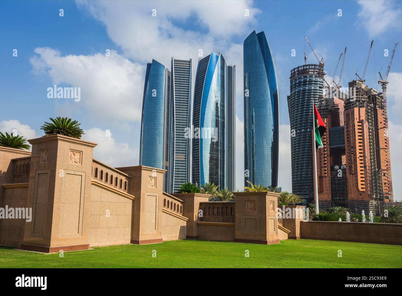 ABU DHABI, UAE - NOVEMBER 5: Etihad Towers on November 5, 2013 in Abu ...