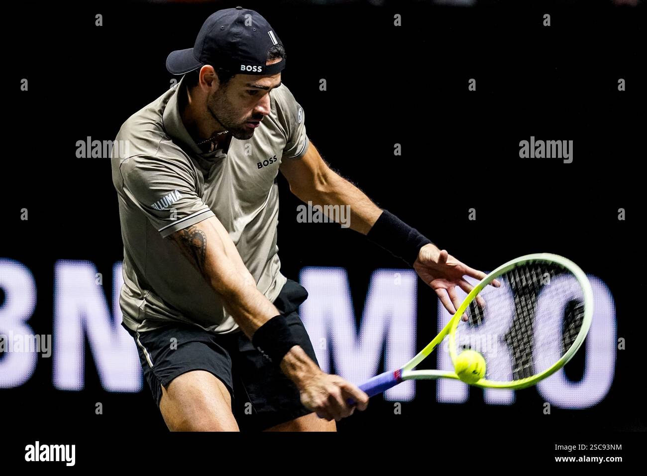 ROTTERDAM, NETHERLANDS - FEBRUARY 5: Matteo Berrettini of Italy plays a ...