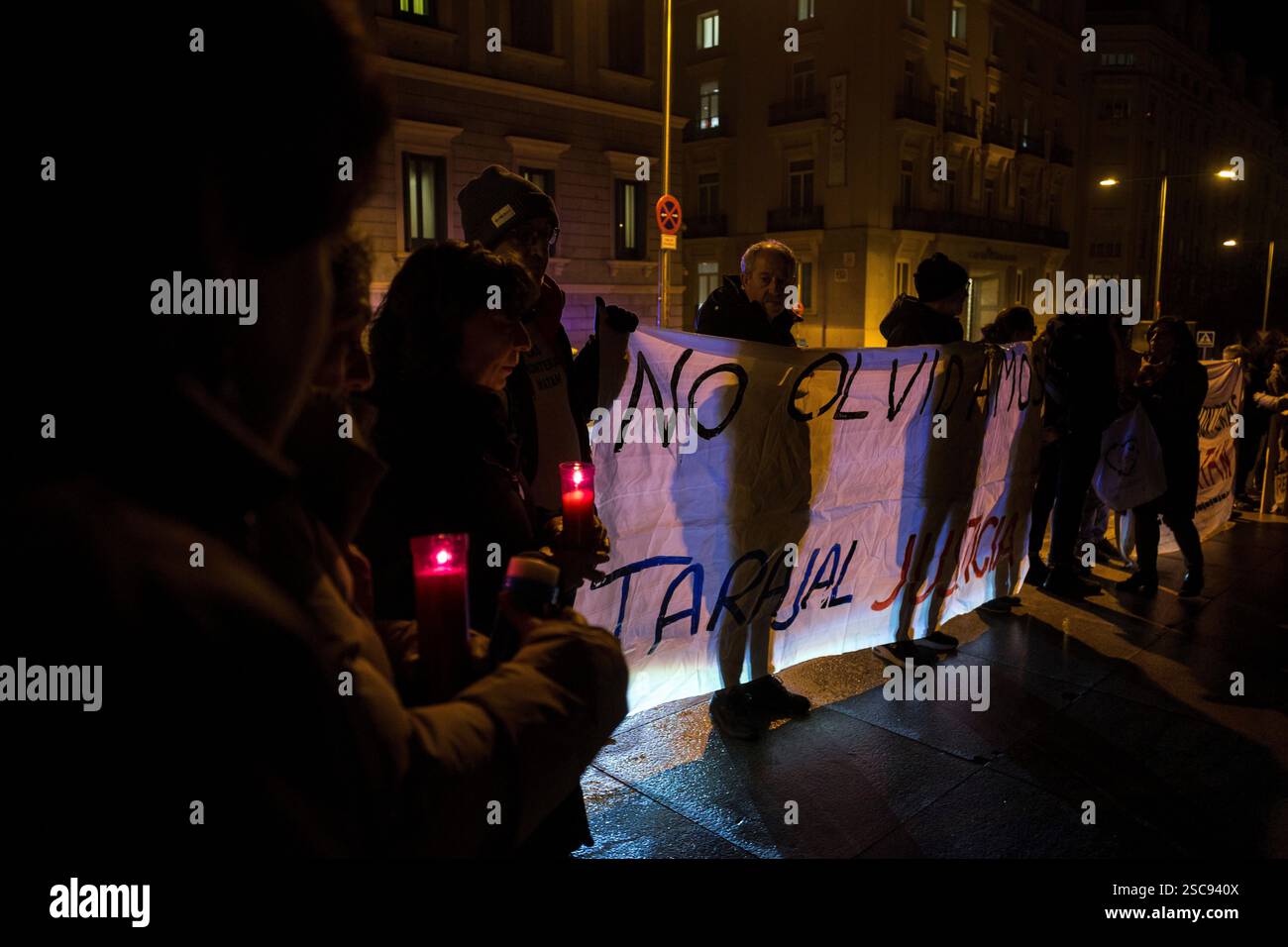 February 6, 2025, Madrid, Madrid, Spain: Human rights activists carry ...