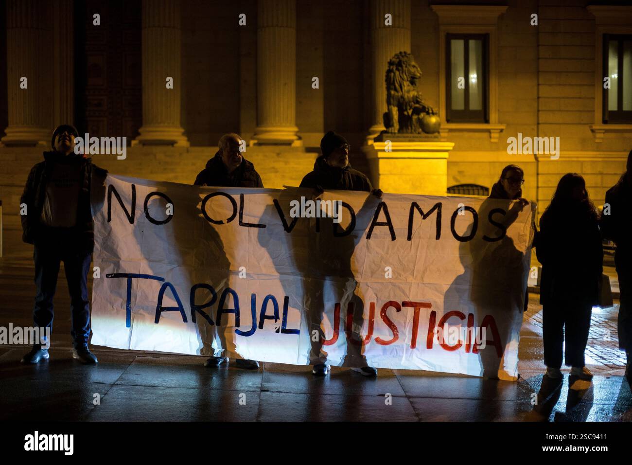 Madrid, Madrid, Spain. 6th Feb, 2025. Human rights activists carry ...
