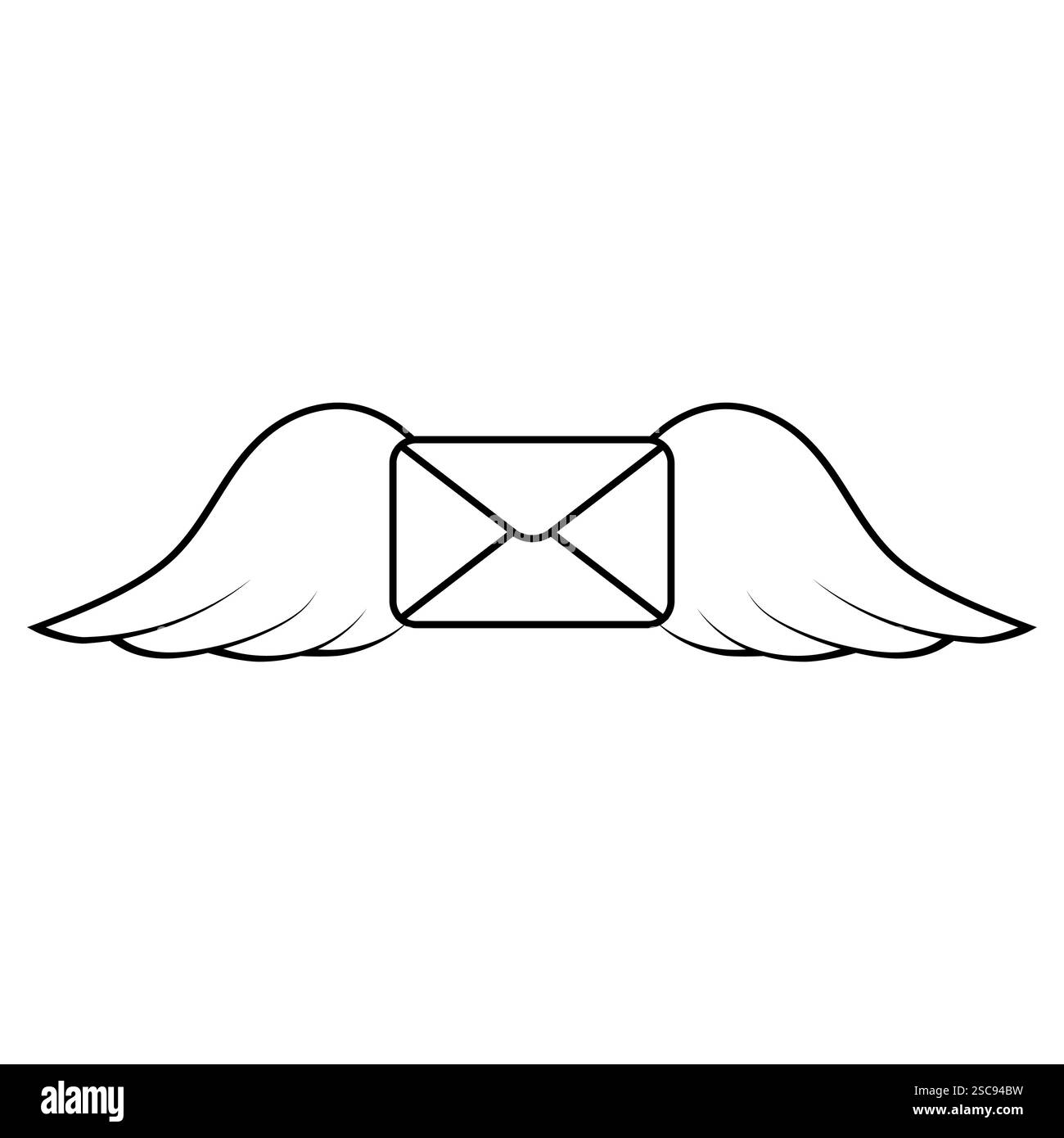 Envelope with wings letter, letter happiness with good news Stock ...