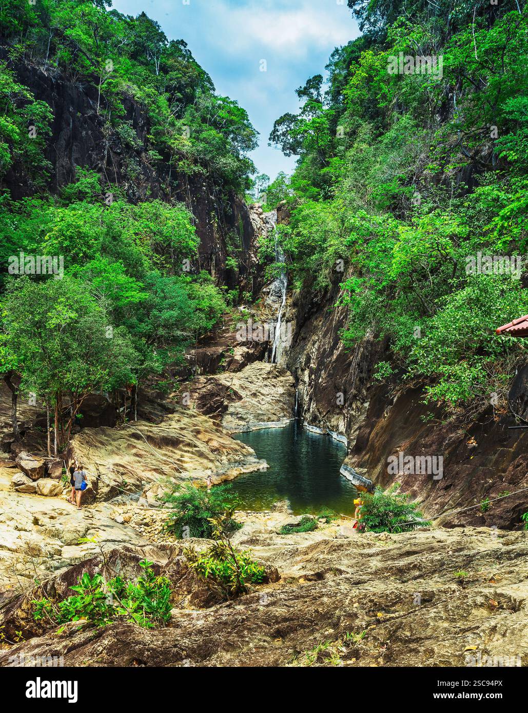 Waterfall on the island of Koh Chang in Thailand Stock Photo - Alamy