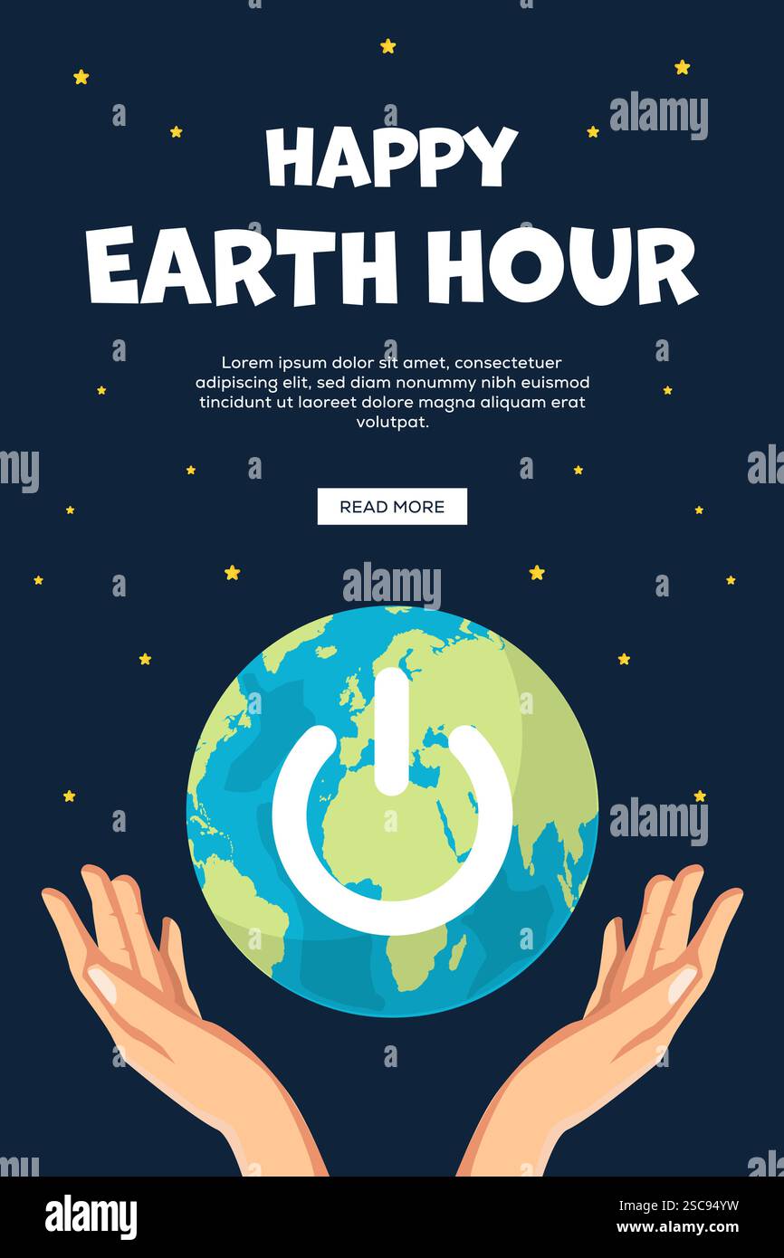 Earth hour poster vector Stock Vector Images - Alamy