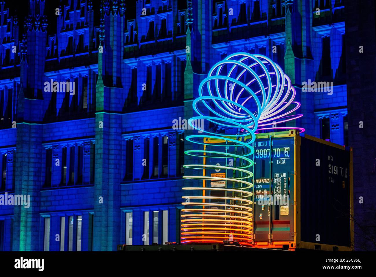 End Over End, created by Studio Vertigo, a gigantic illuminated slinky ...