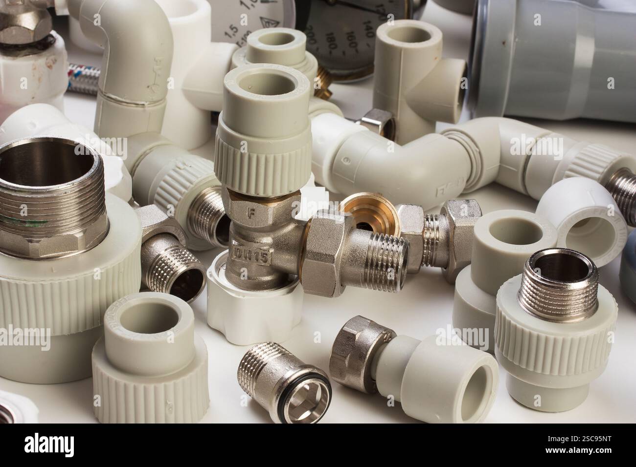 Plumbing fixtures and piping parts Stock Photo - Alamy
