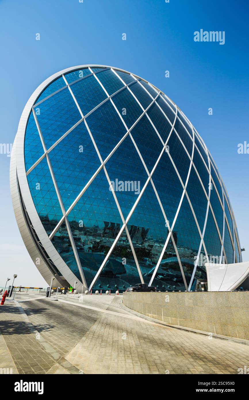 ABU DHABI, UAE - NOVEMBER 5: The Aldar headquarters building is the ...