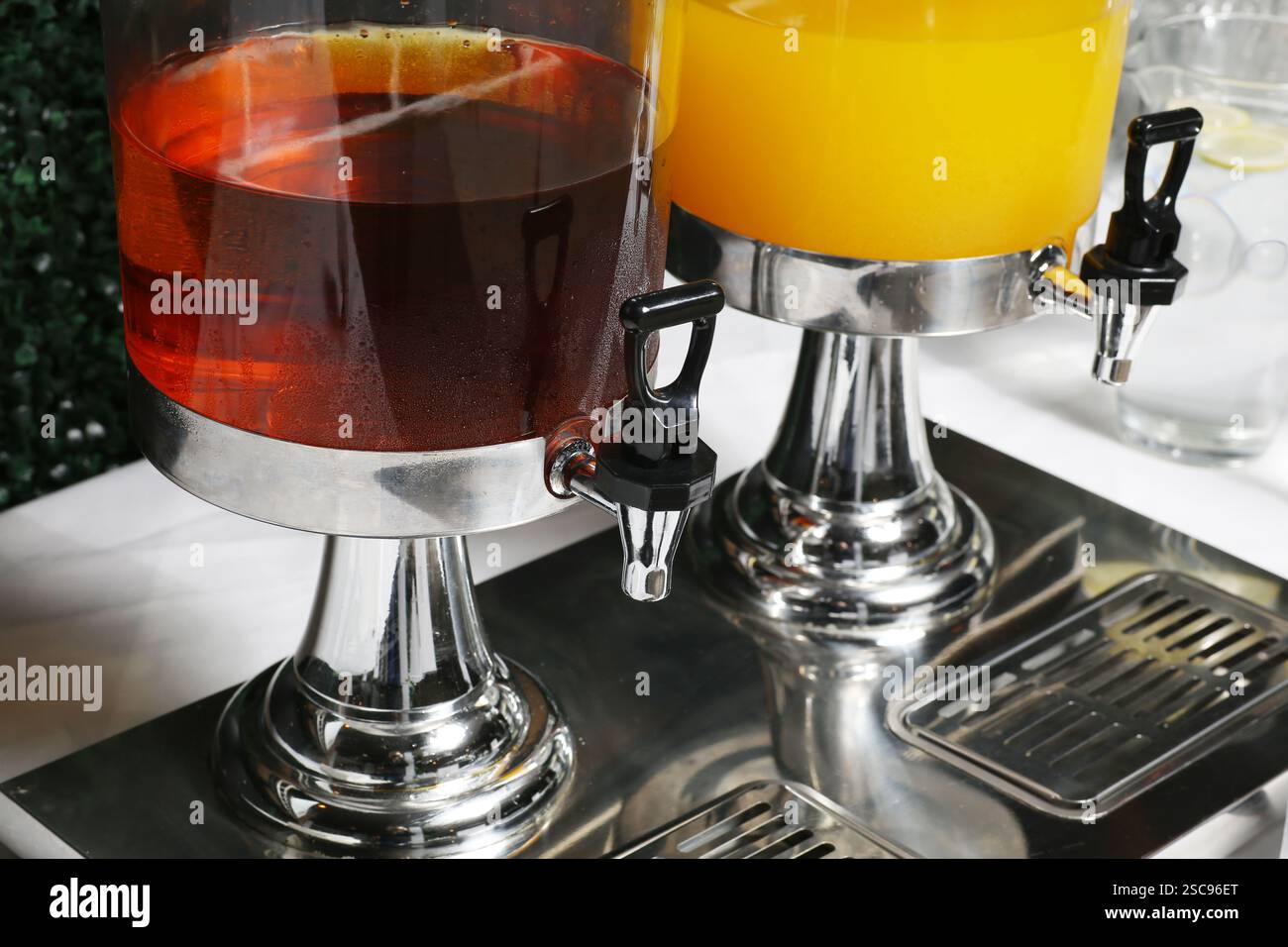 Fruit Juice Dispenser Stock Photo - Alamy