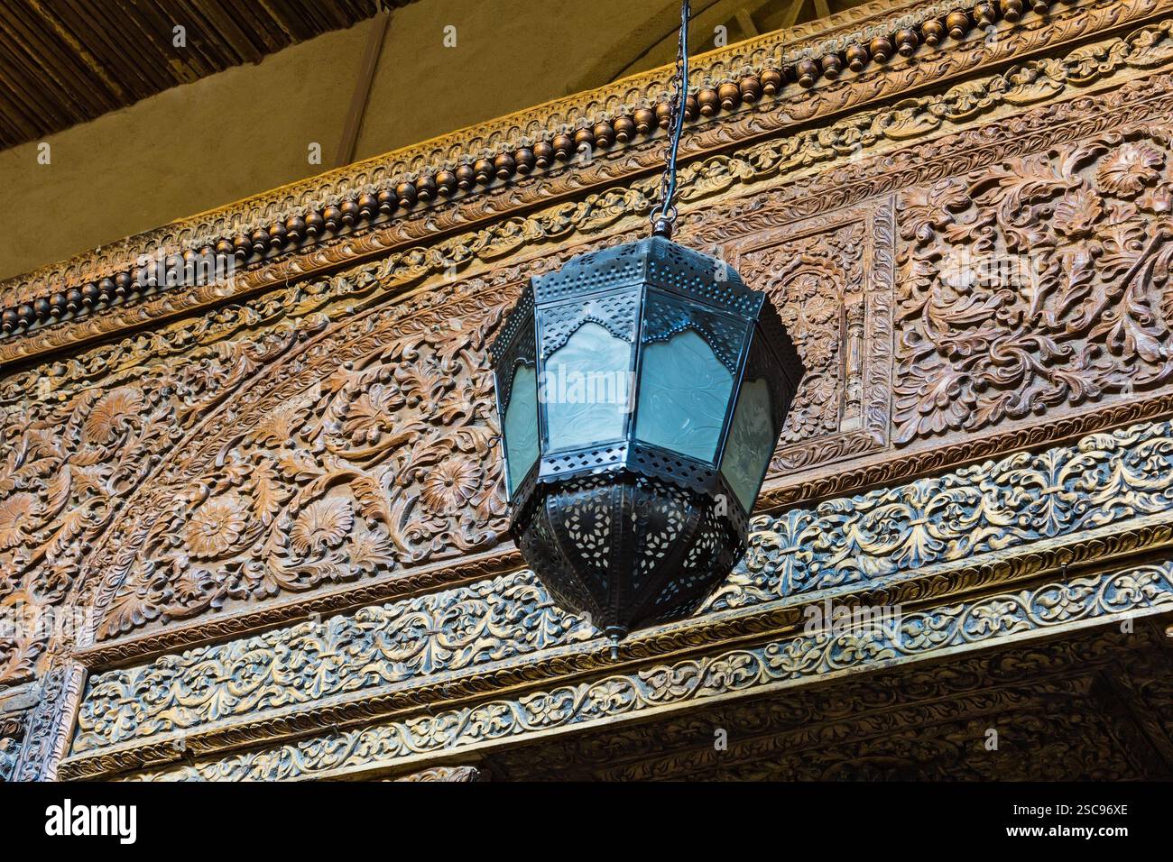 Arab street lanterns in the city of Dubai in the United Arab Emirates ...