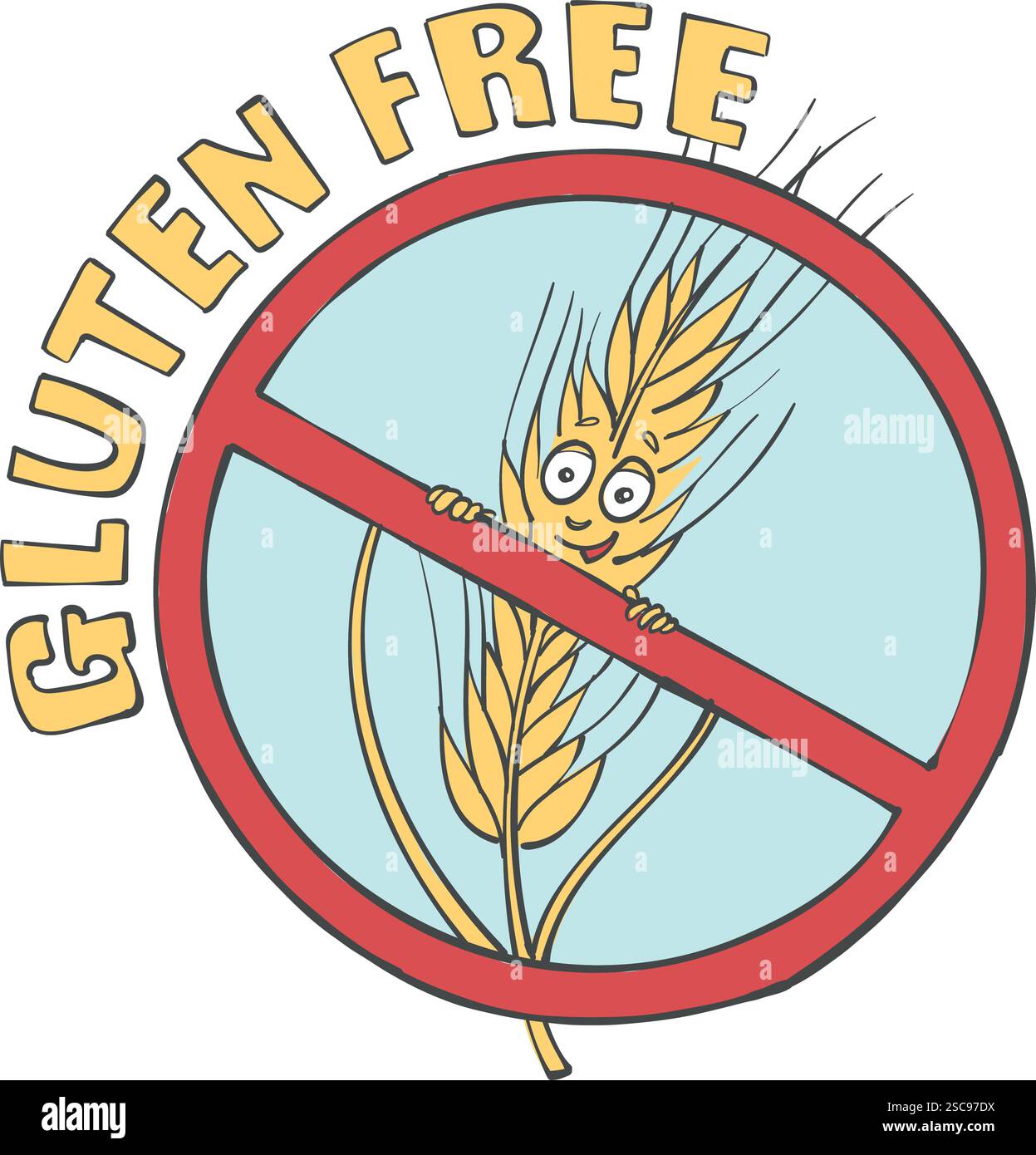 no Gluten Free cartoon. vector illustration Stock Vector Image & Art ...