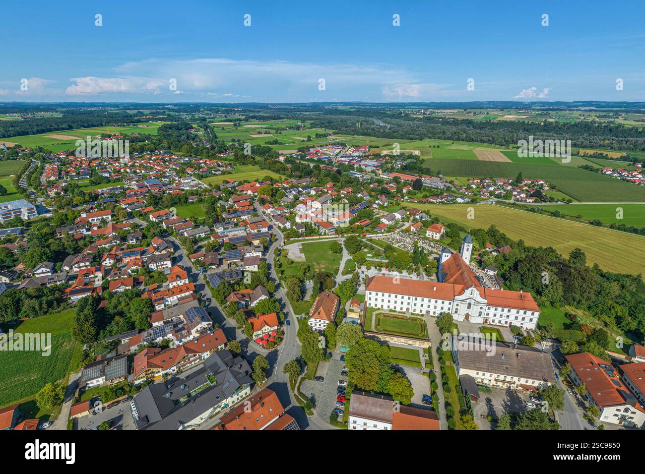 Summer afternoon in the Upper Bavarian Chiemgau region around Rott am ...