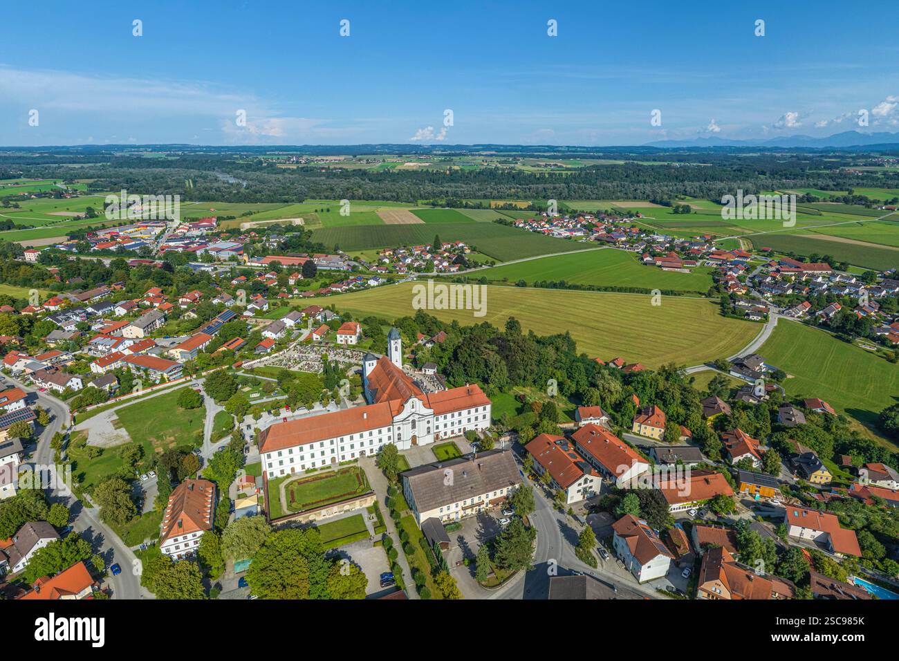 Summer afternoon in the Upper Bavarian Chiemgau region around Rott am ...