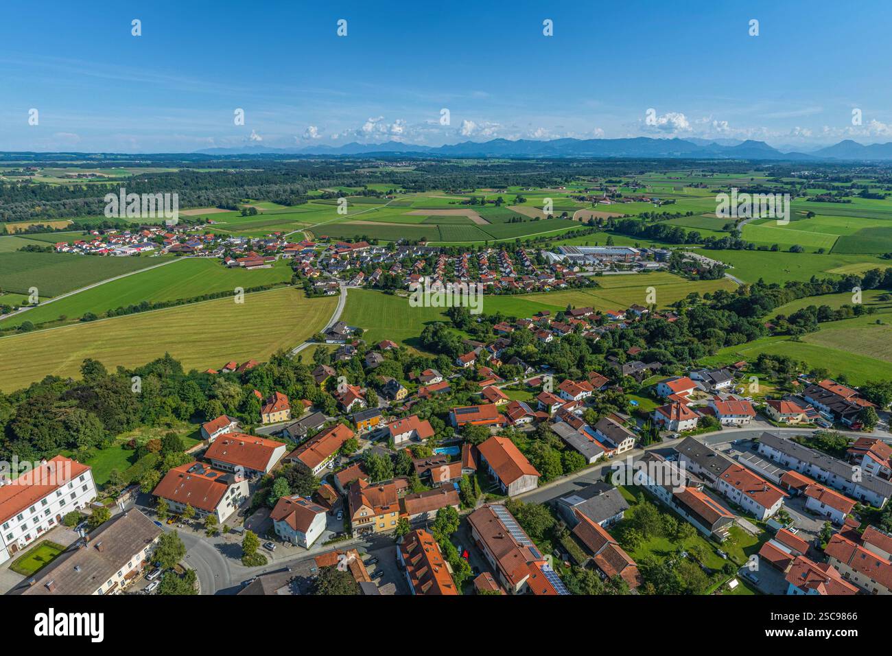 Summer afternoon in the Upper Bavarian Chiemgau region around Rott am ...