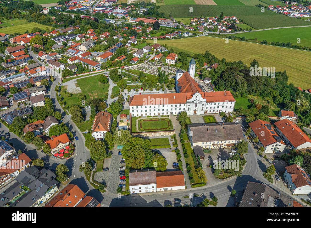 Summer afternoon in the Upper Bavarian Chiemgau region around Rott am ...