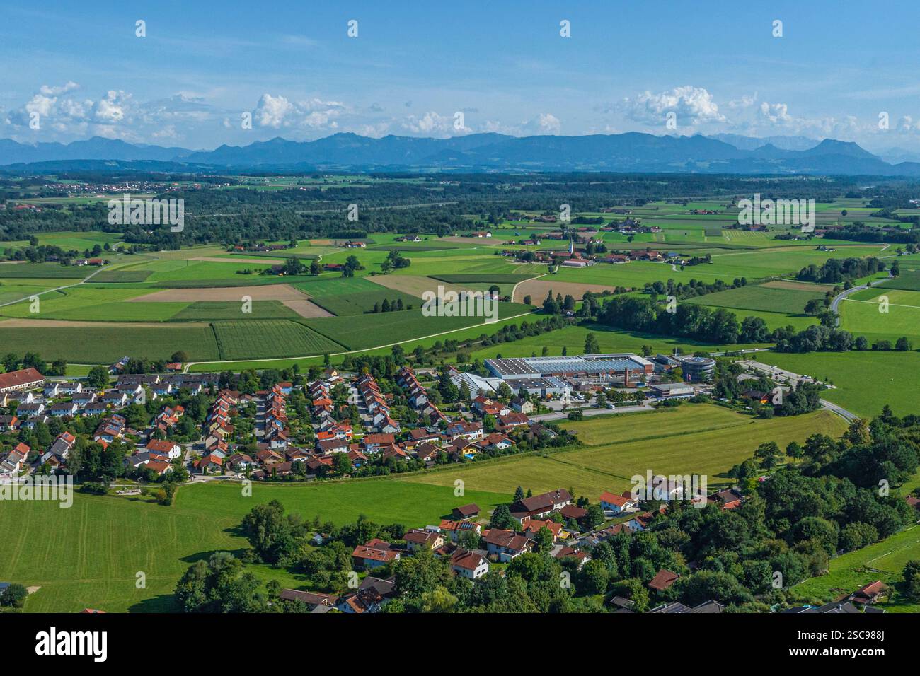 Summer afternoon in the Upper Bavarian Chiemgau region around Rott am ...