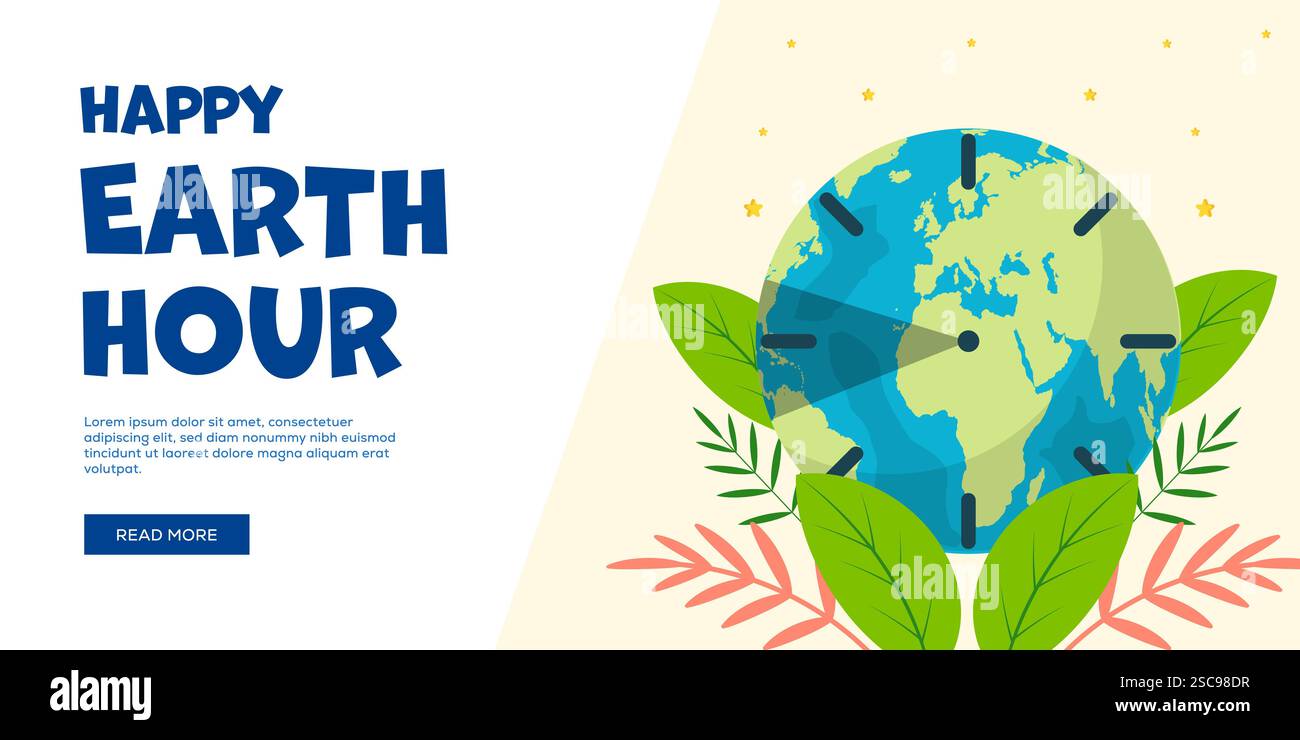 Happy earth hour Stock Vector Images - Alamy