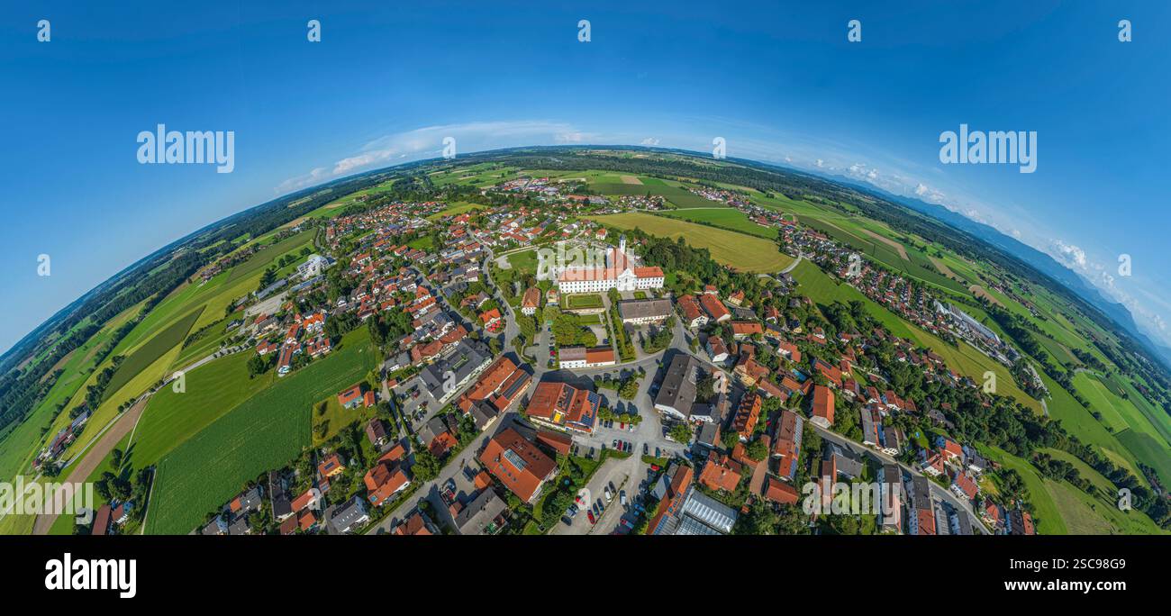Summer afternoon in the Upper Bavarian Chiemgau region around Rott am ...