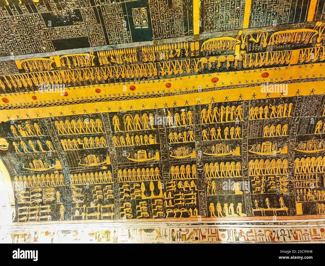 Magnificent ceiling reliefs with scenes from the Book of the Day,names ...